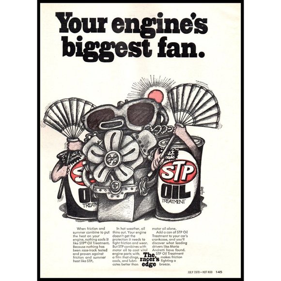 STP | Art | 97 Stp Oil Treatment Vintage Print Ad Classic Car Wall Art ...